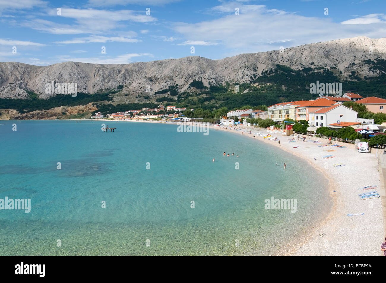 panoramic view of Baska beach, Croatia Stock Photo - Alamy