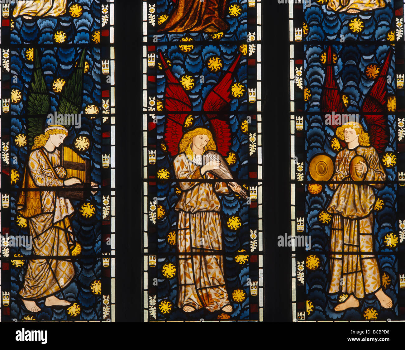 Angels William Morris St Michael Tilehurst Berkshire 19th century Stock ...