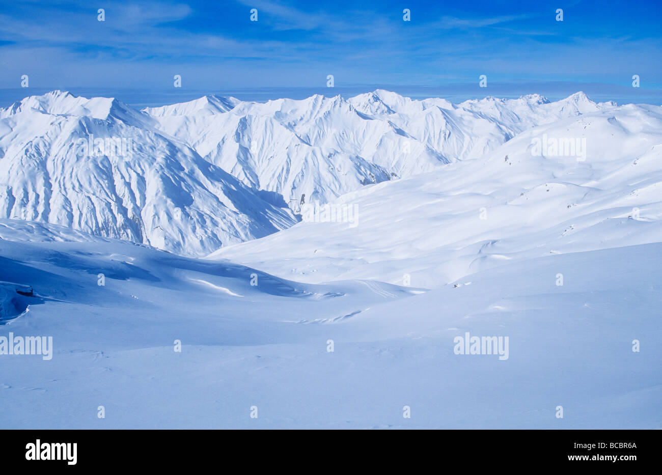 Heavy snow in the French Alps Stock Photo - Alamy