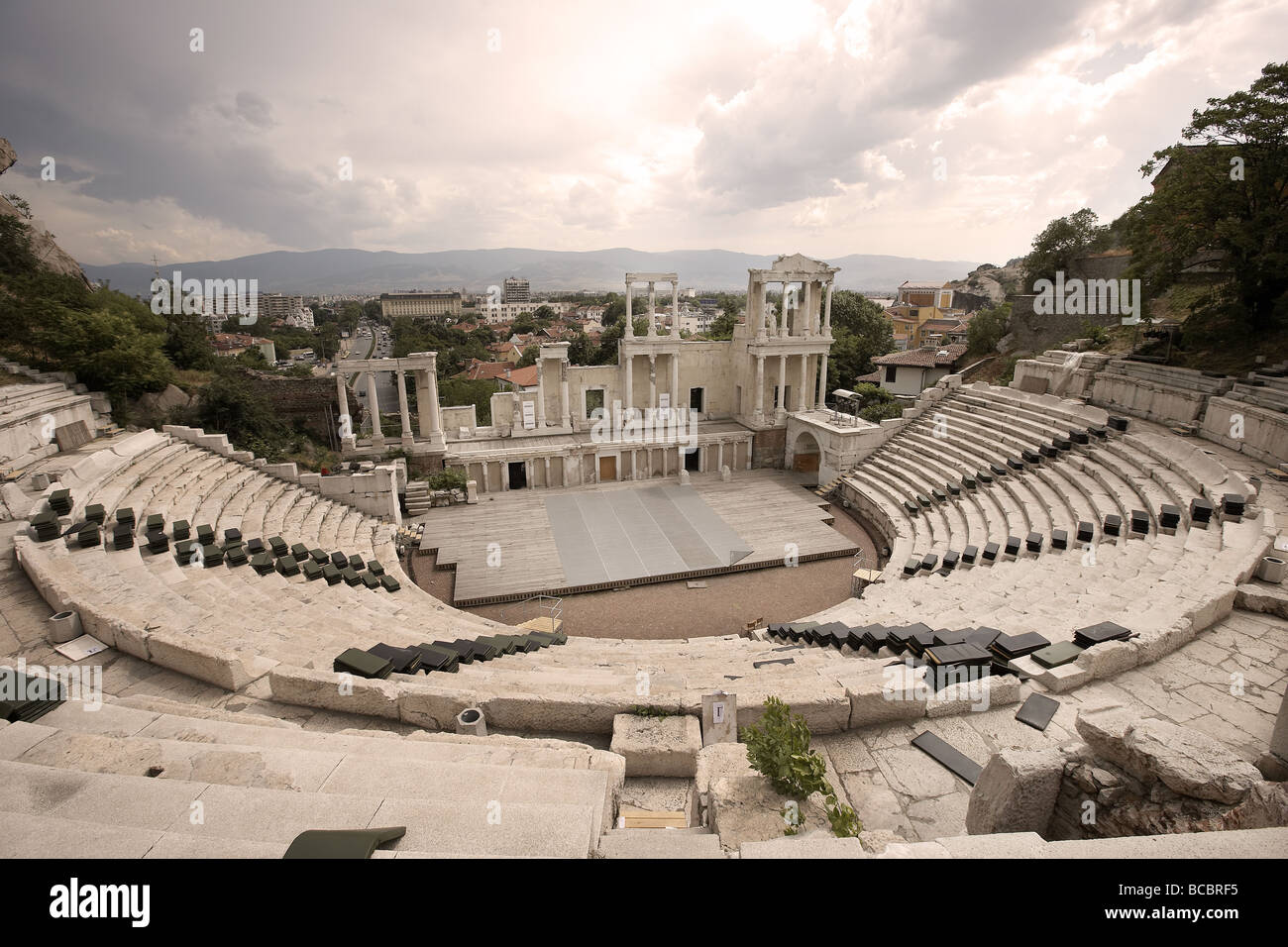 Ancient Roman amphitheatre Plovdiv Bulgaria Eastern Europe Stock Photo ...