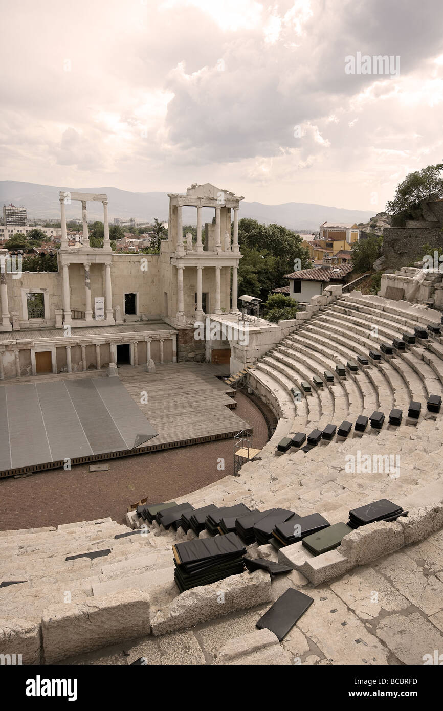 Ancient Roman amphitheatre Plovdiv Bulgaria Eastern Europe Stock Photo ...
