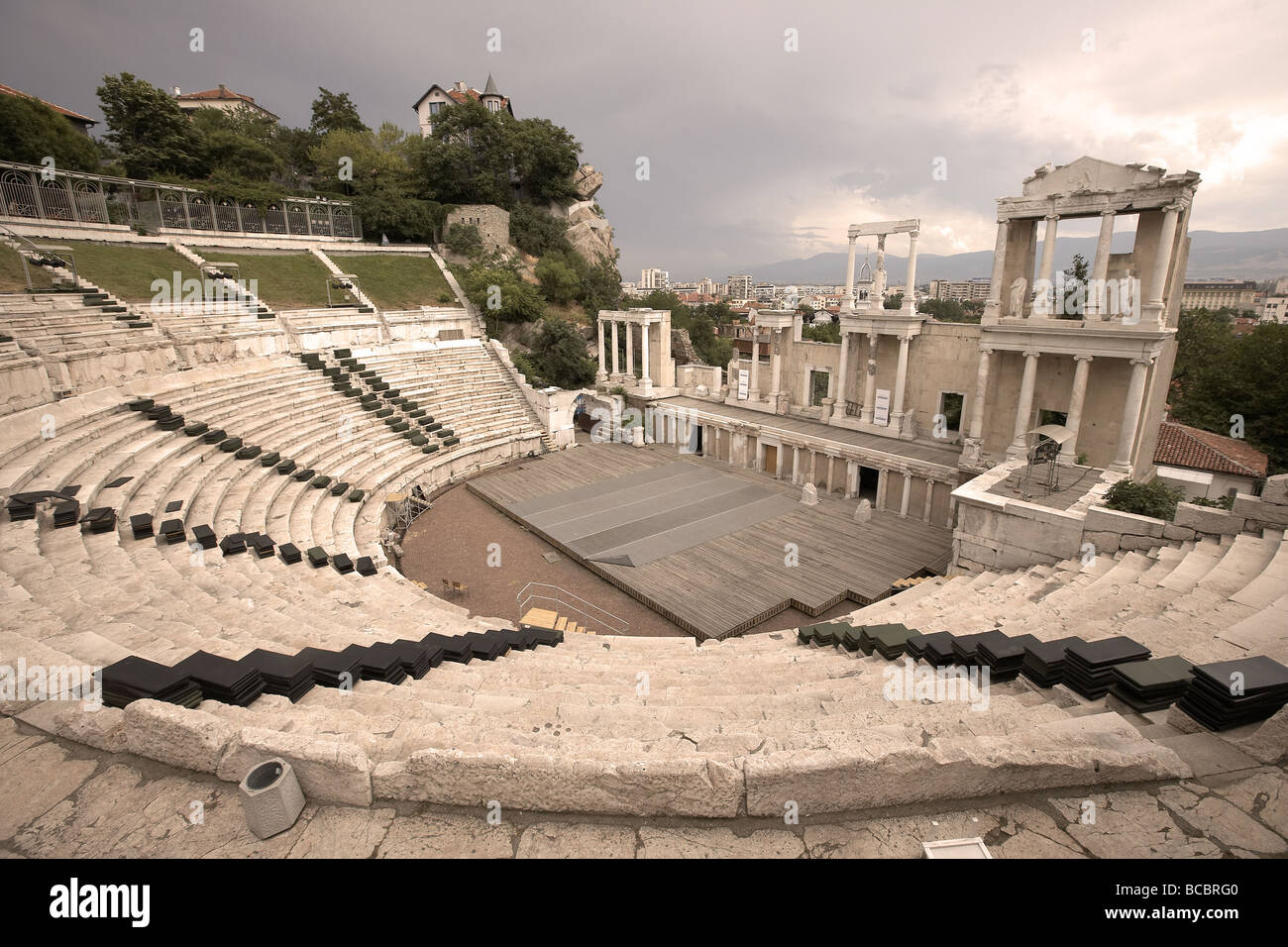 Ancient Roman amphitheatre Plovdiv Bulgaria Eastern Europe Stock Photo ...
