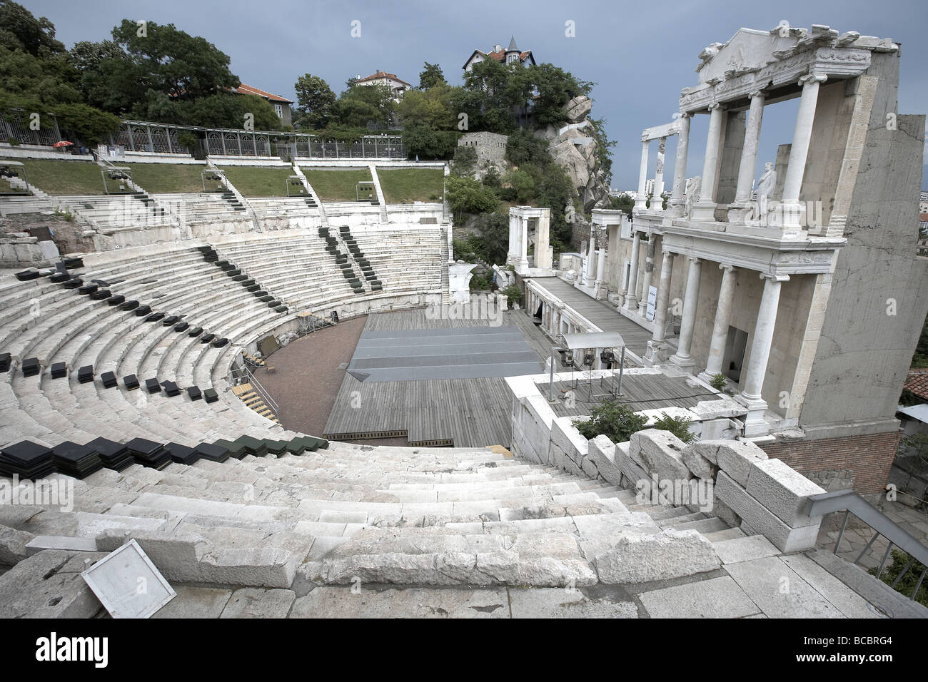 Ancient Roman amphitheatre Plovdiv Bulgaria Eastern Europe Stock Photo ...