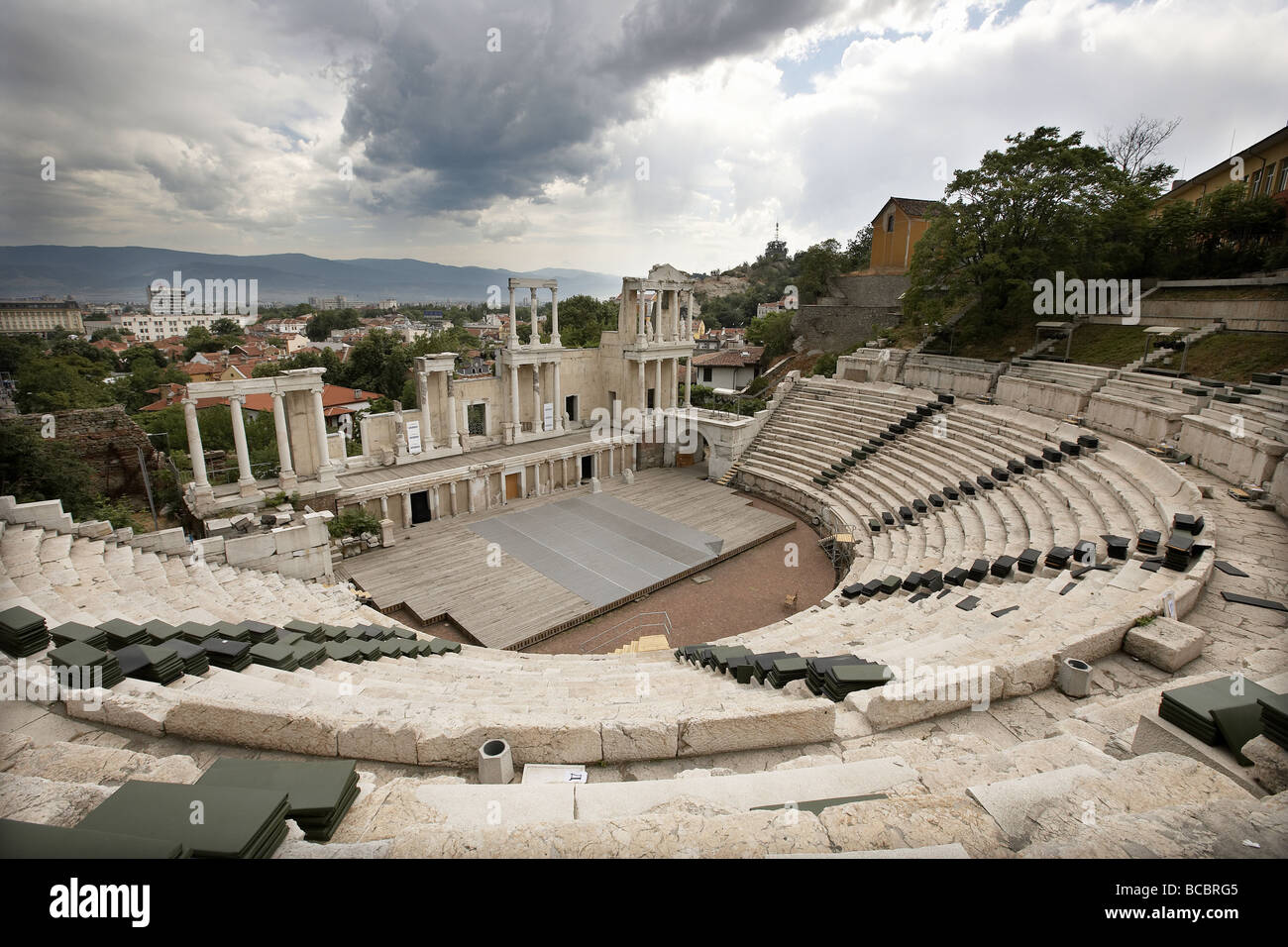 Ancient Roman amphitheatre Plovdiv Bulgaria Eastern Europe Stock Photo ...