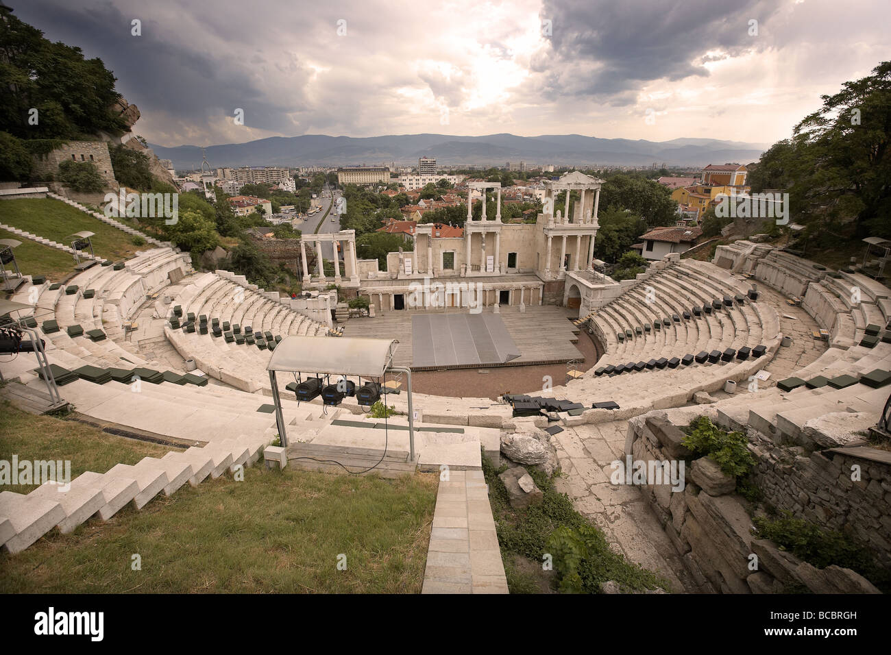 Ancient Roman amphitheatre Plovdiv Bulgaria Eastern Europe Stock Photo ...