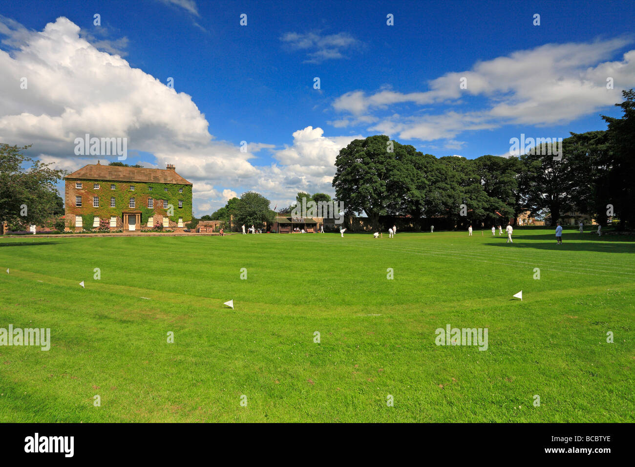 Cricket match Crakehall village near Bedale North Yorkshire England UK ...
