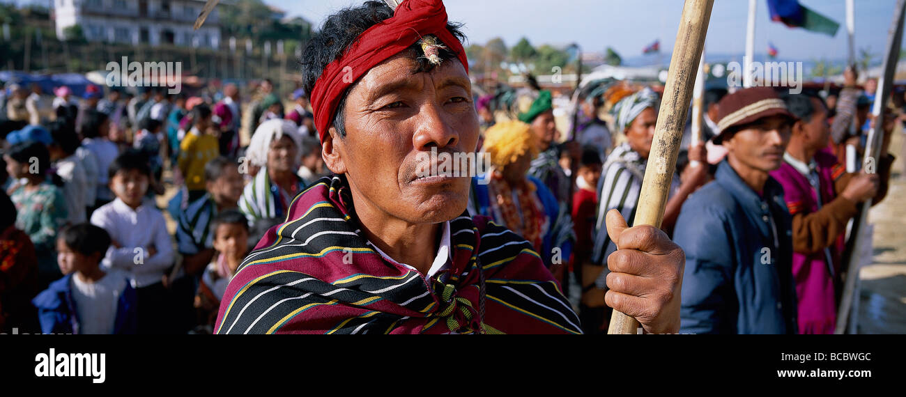 Myanmar (Burma), Chin State, men of Chin ethnic group Stock Photo - Alamy