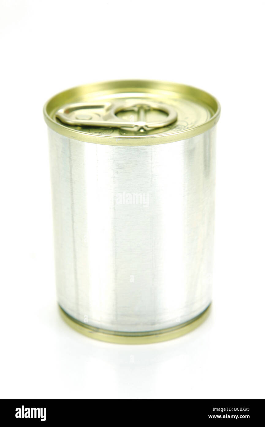 Canned food isolated against a white background Stock Photo - Alamy
