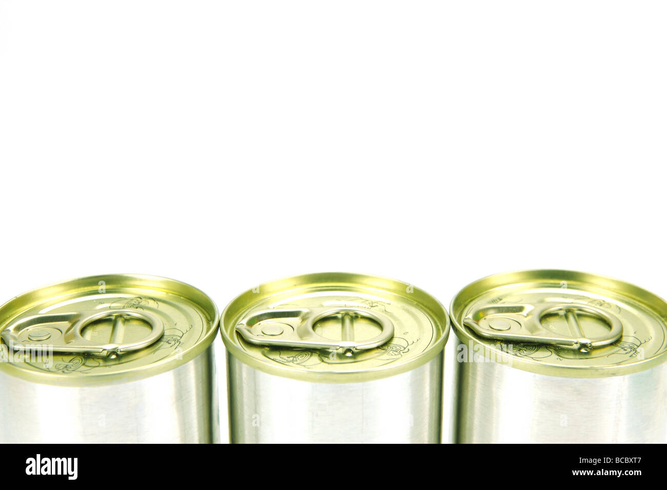 Canned food isolated against a white background Stock Photo - Alamy