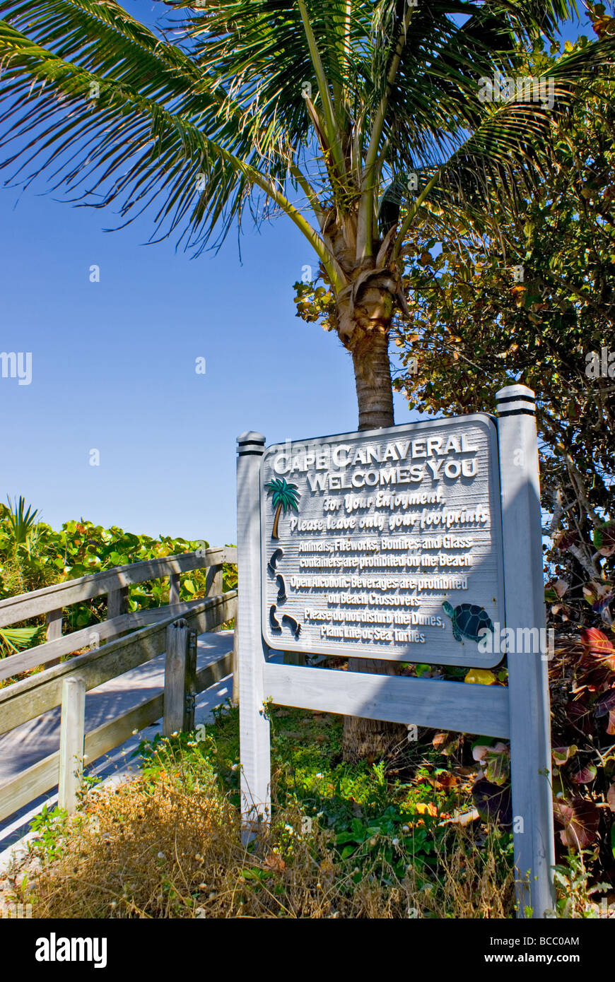 "Cape Canaveral Welcomes You" sign Stock Photo - Alamy