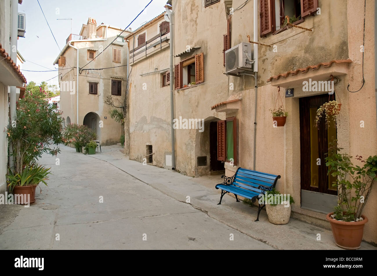 a view of the historical center of Baska Stock Photo - Alamy