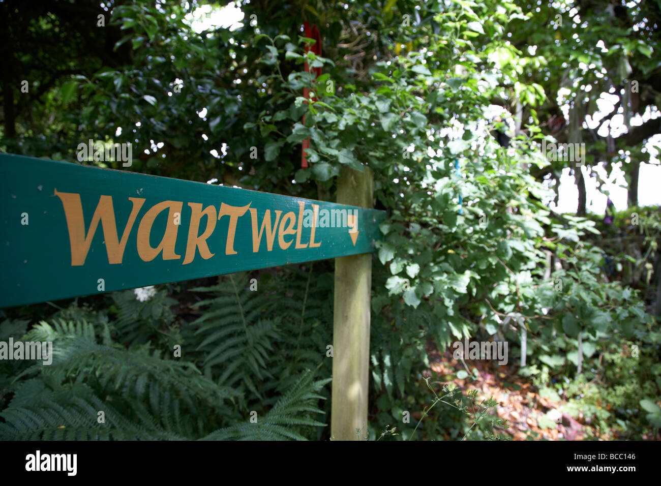sign for old wartwell at dungiven priory county county derry ...