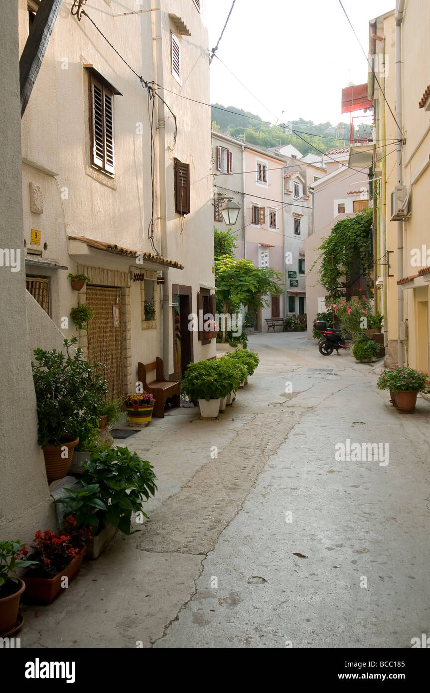 a view of the historical center of Baska Stock Photo - Alamy