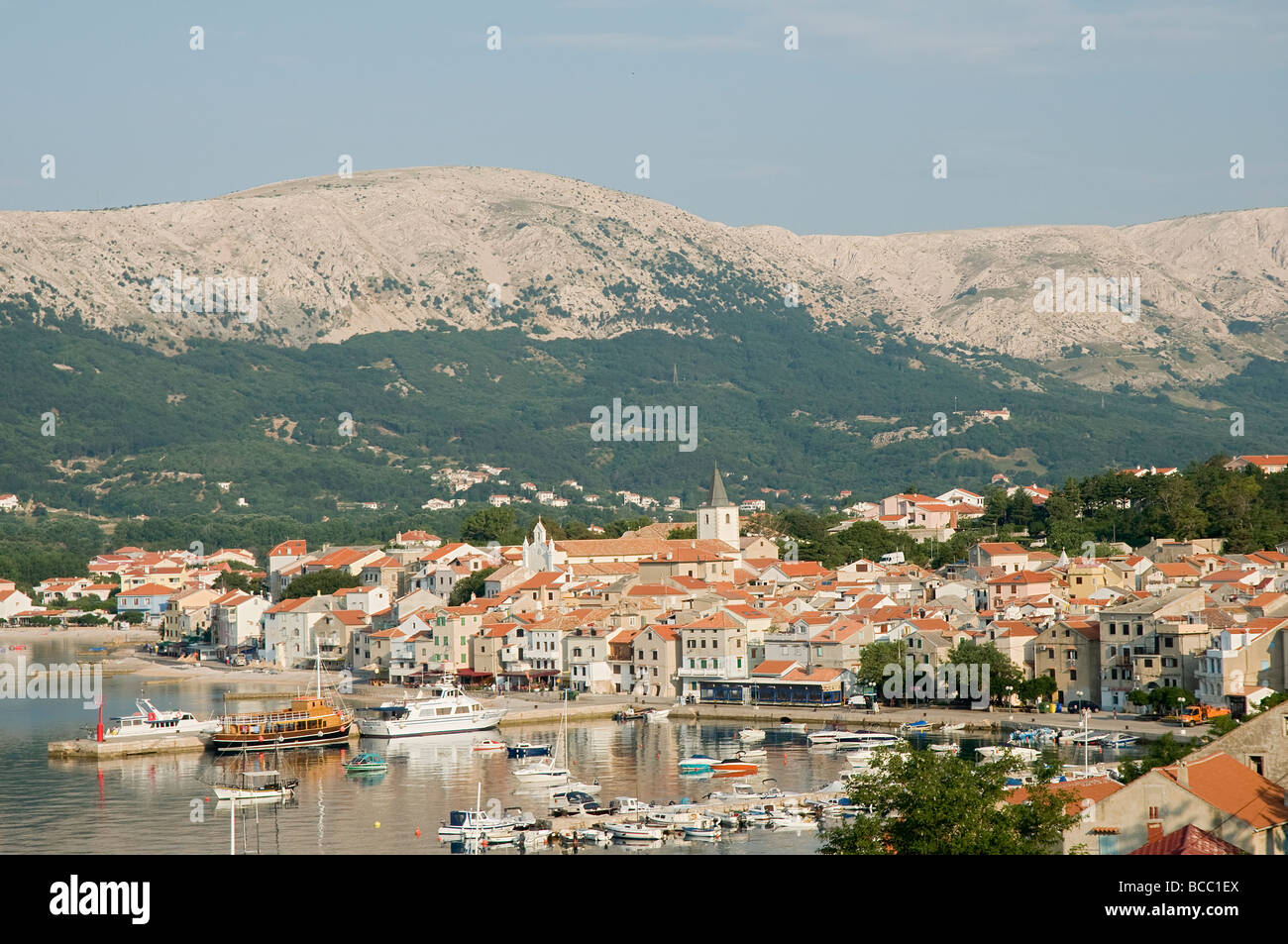 The panoramic view of Baska Stock Photo - Alamy