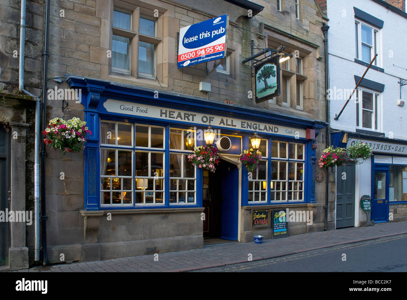 Pub public house northumberland england uk inn old night evening hi-res ...
