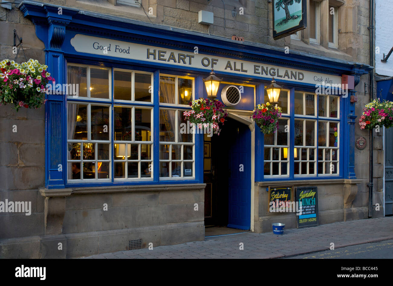 Pub public house northumberland england uk inn old night evening hi-res ...
