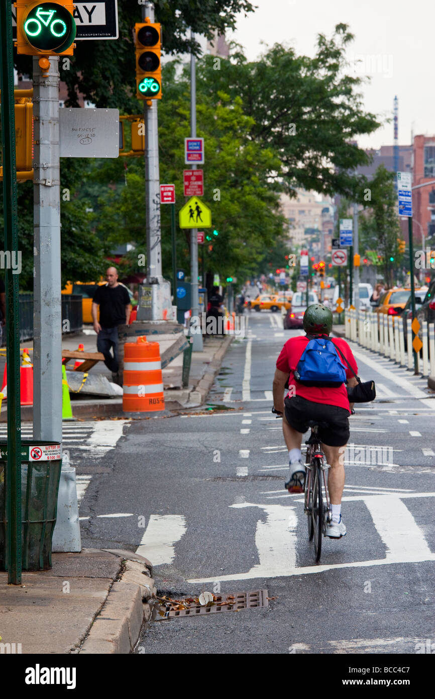 New York City Bike Lane Stock Photo - Alamy