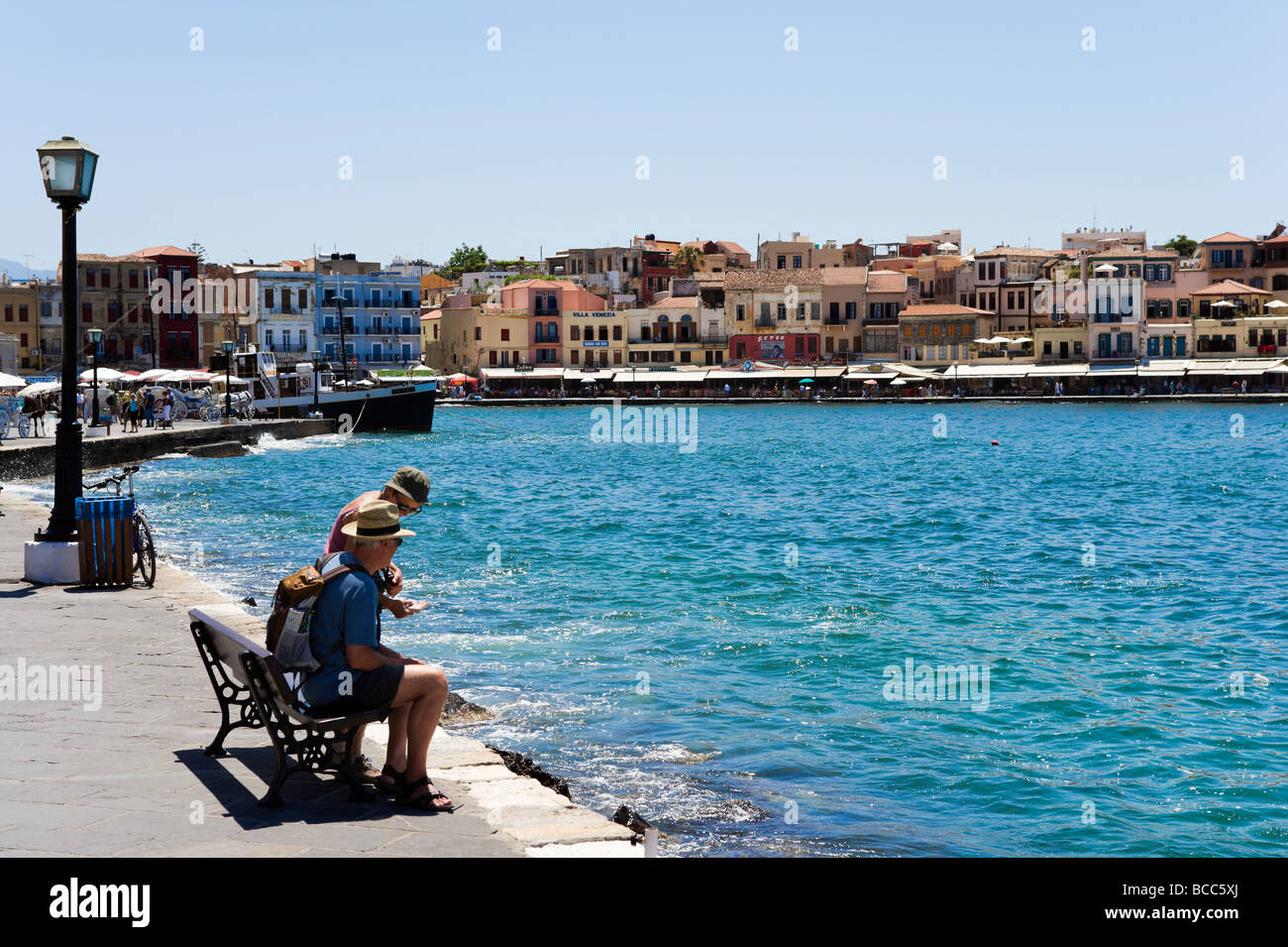 Old Venetian Harbour, Chania, Chania Province, Crete, Greece Stock ...