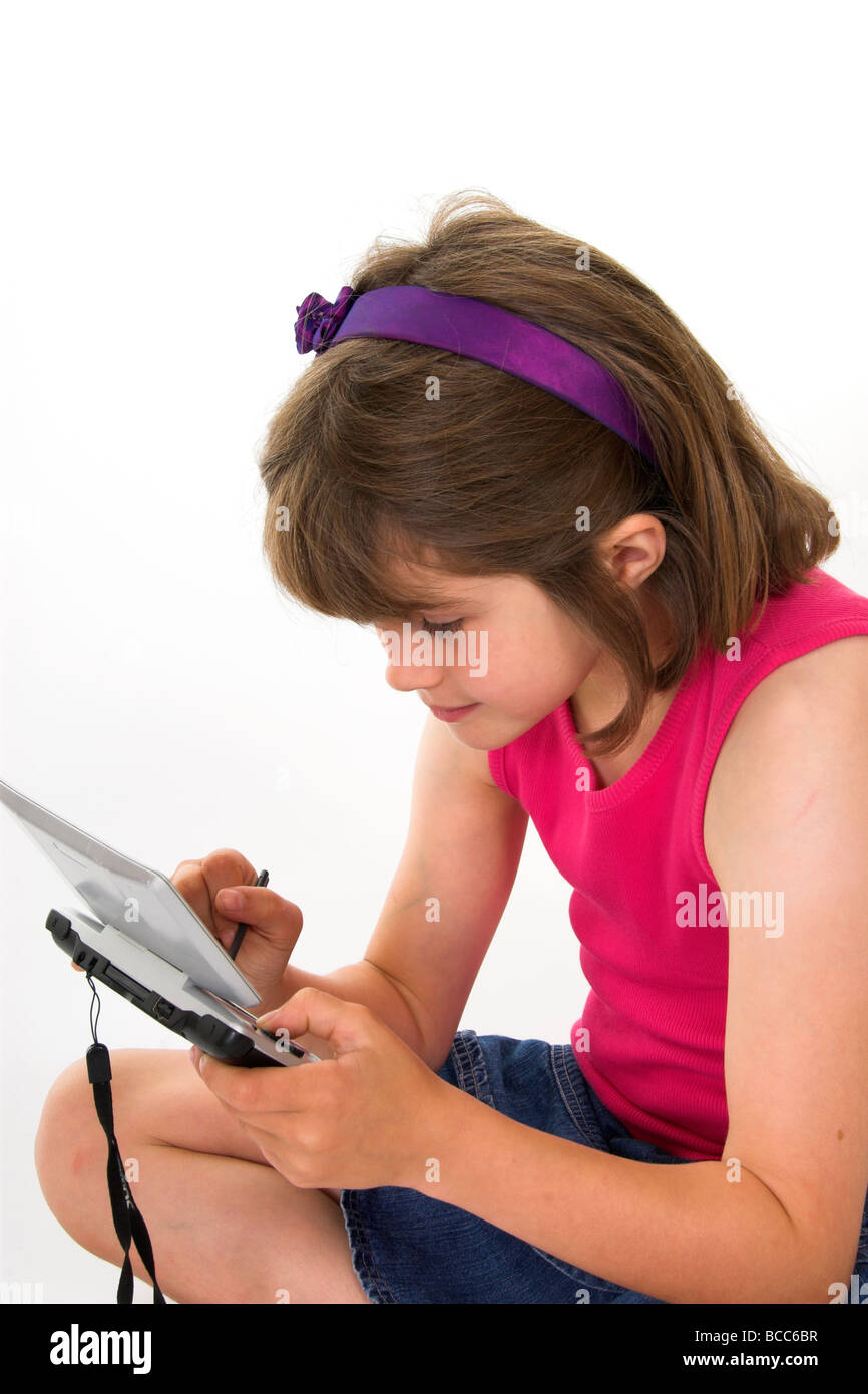 Young Girl Playing on a Nintendo DS Stock Photo - Alamy