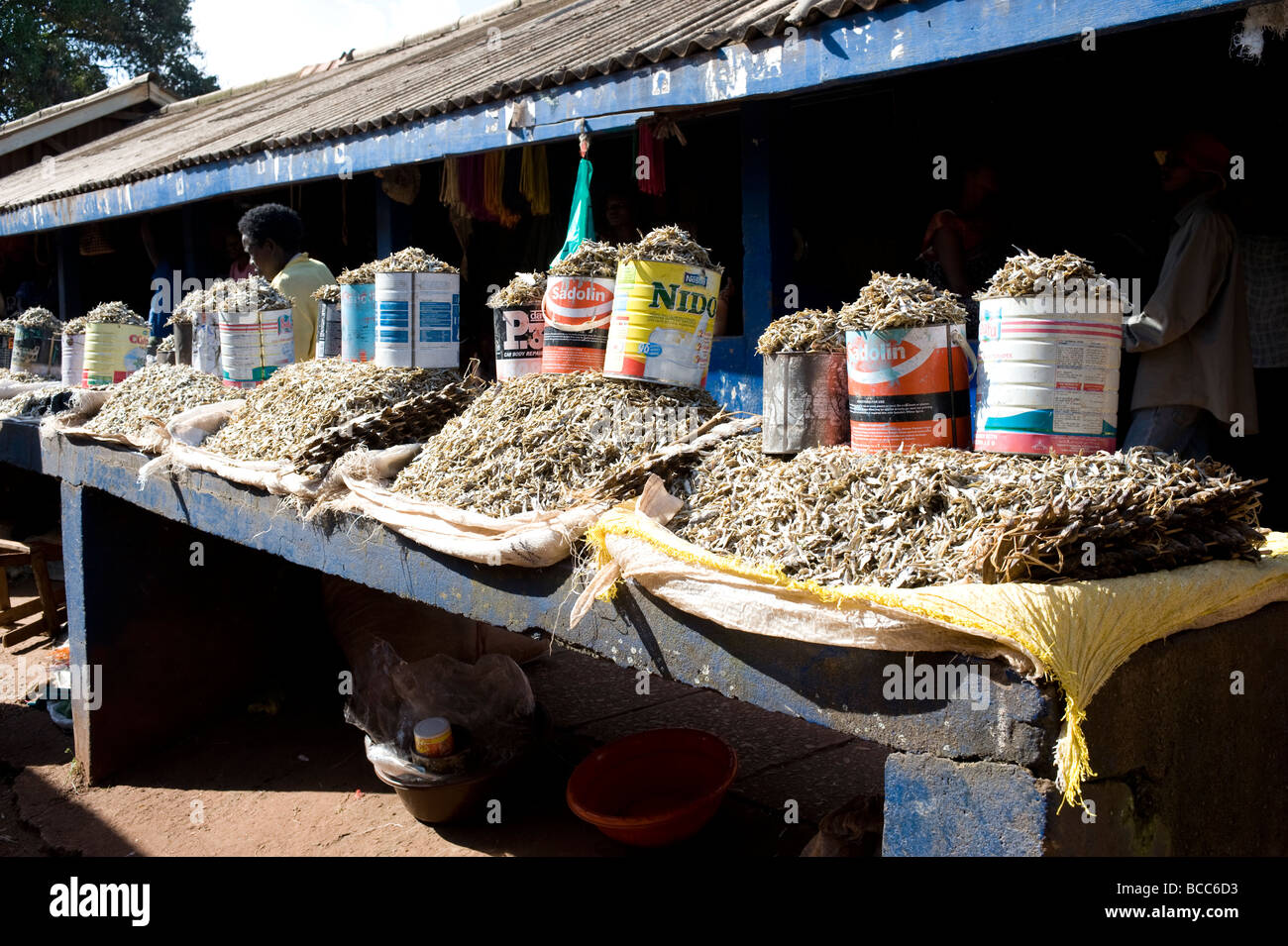 Dried fish on market stall. Jinja Uganda Stock Photo - Alamy