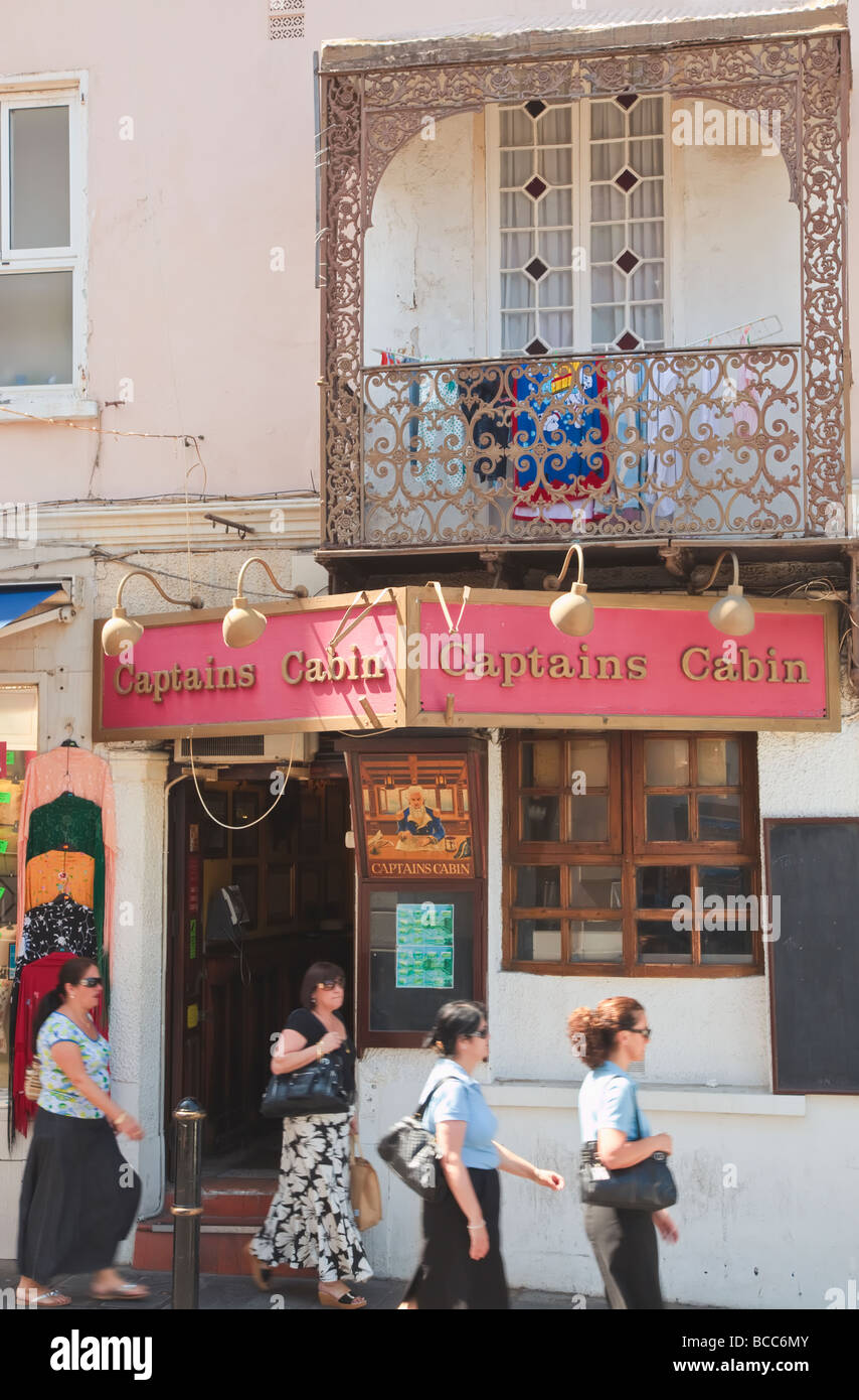 Gibraltar Captains Cabin pub Typical English style pub with wrought ...