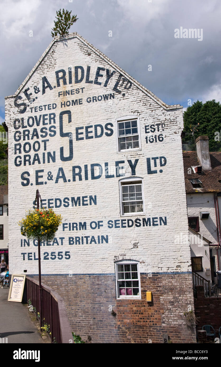 signage and advertisements painted on the gable end of a building Stock ...