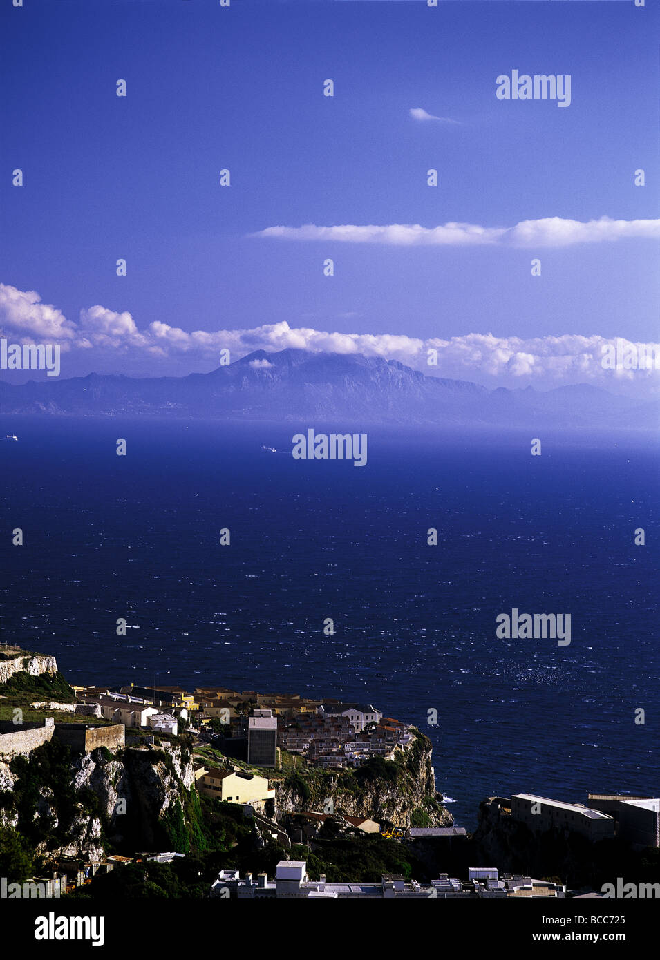 Straits of Gibraltar with Morocco in distance Stock Photo - Alamy