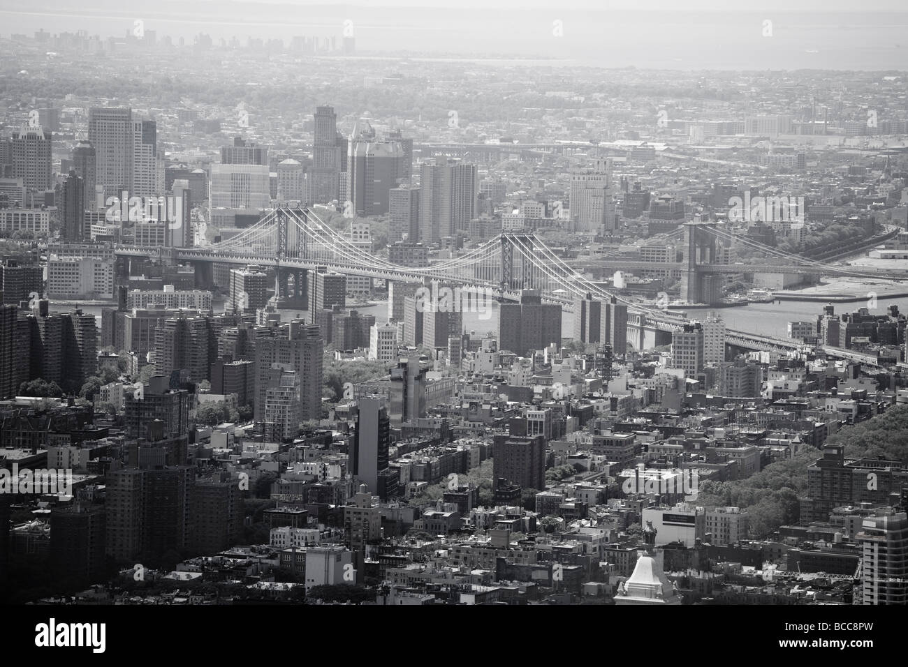 Aerial panoramic view over upper Manhattan Stock Photo - Alamy