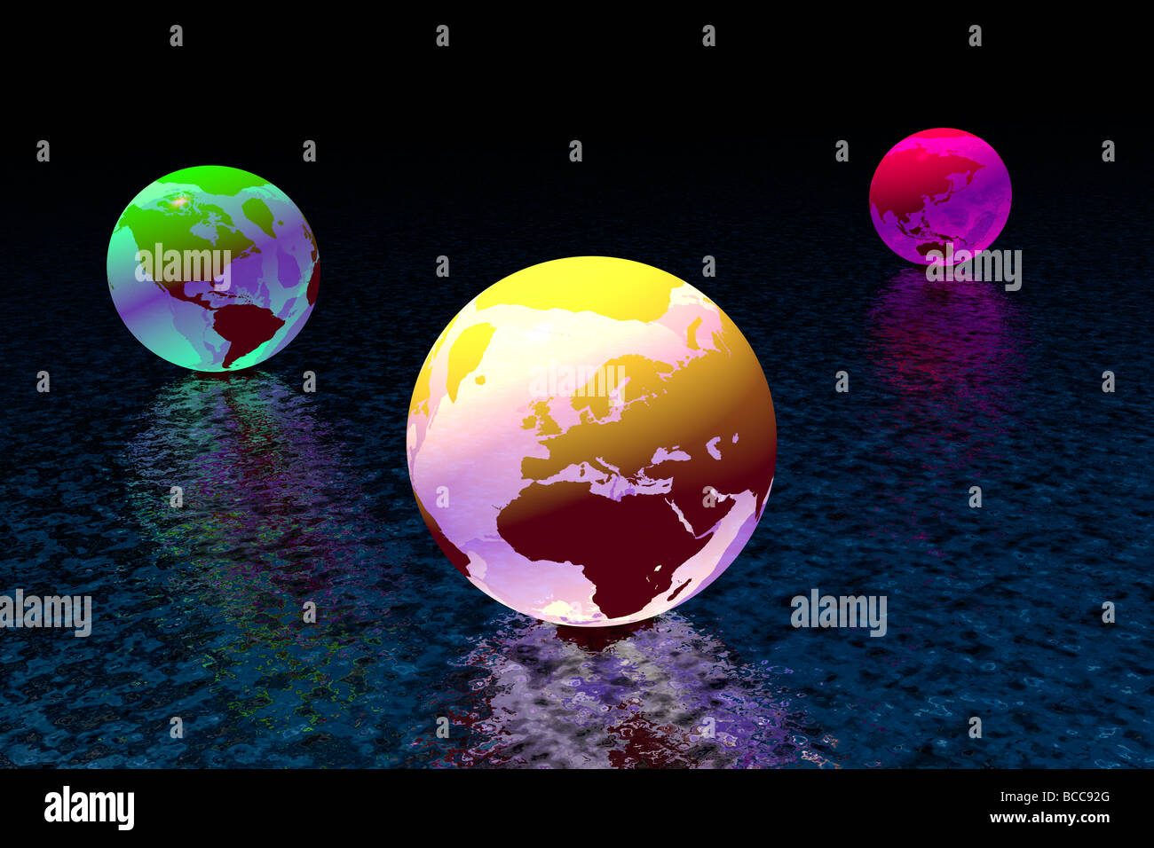 Lighted transparent globes Stock Photo - Alamy