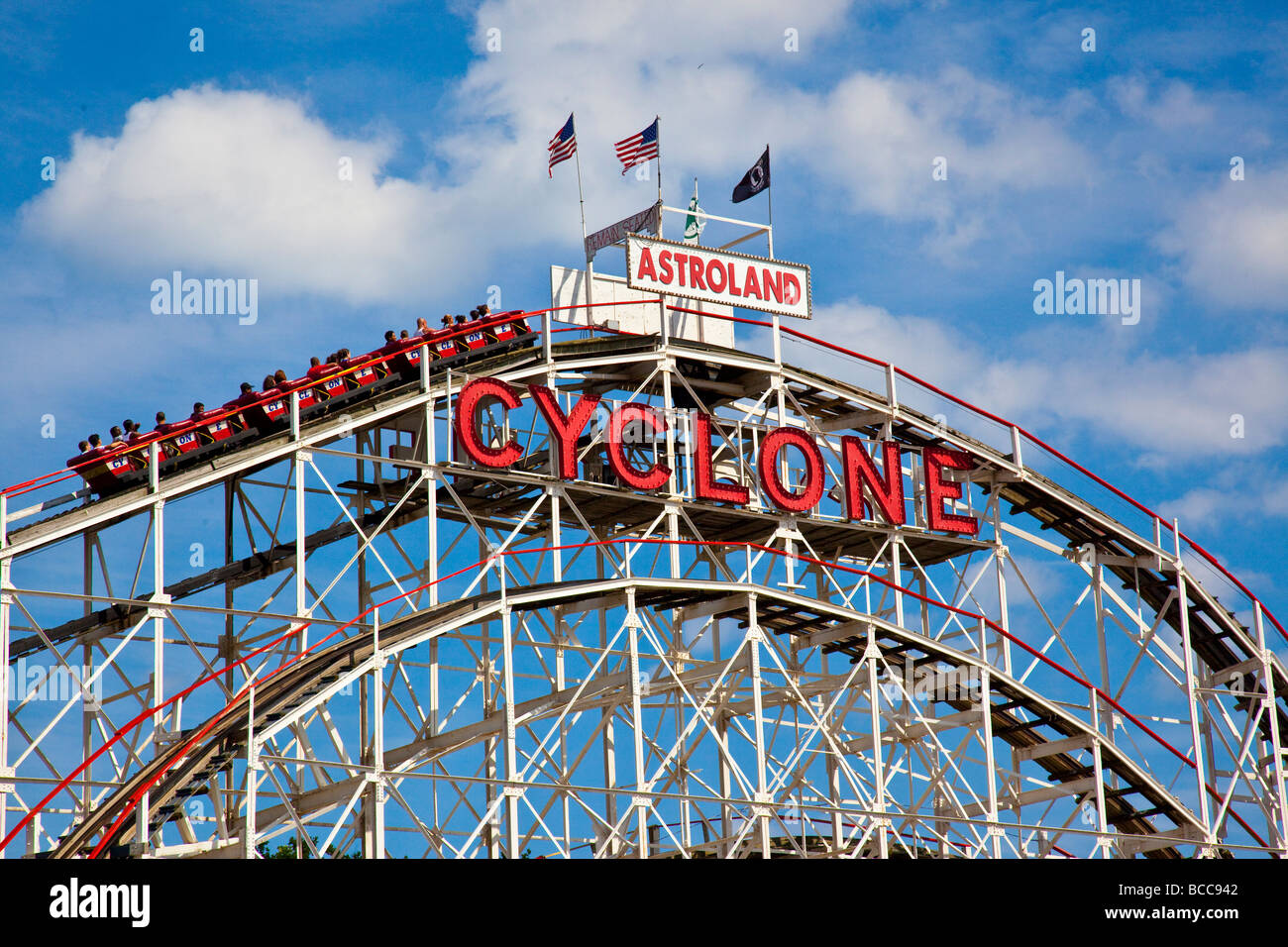 Cyclone Roller Coaster at Coney Island in New York Stock Photo - Alamy