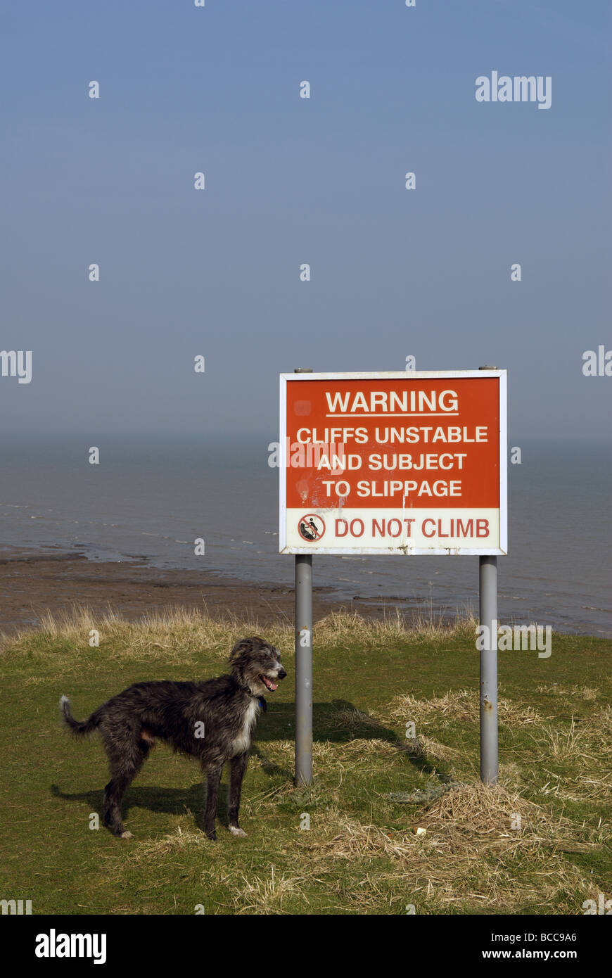 Coastal erosion warning sign on hi-res stock photography and images - Alamy