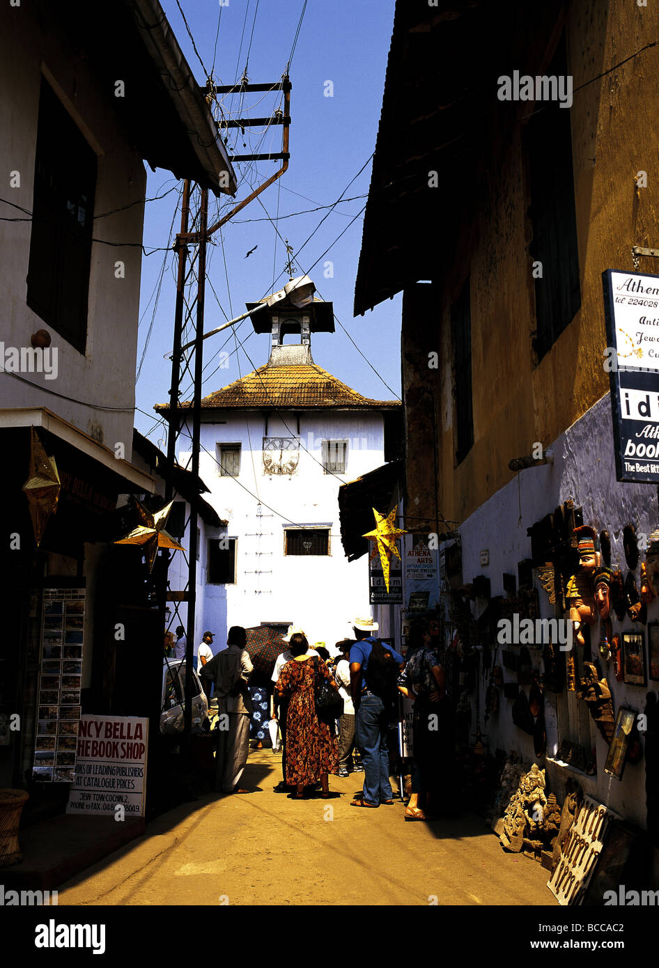 Synagogue in old jewish quarter Fort Cochin Kerala India Stock Photo ...