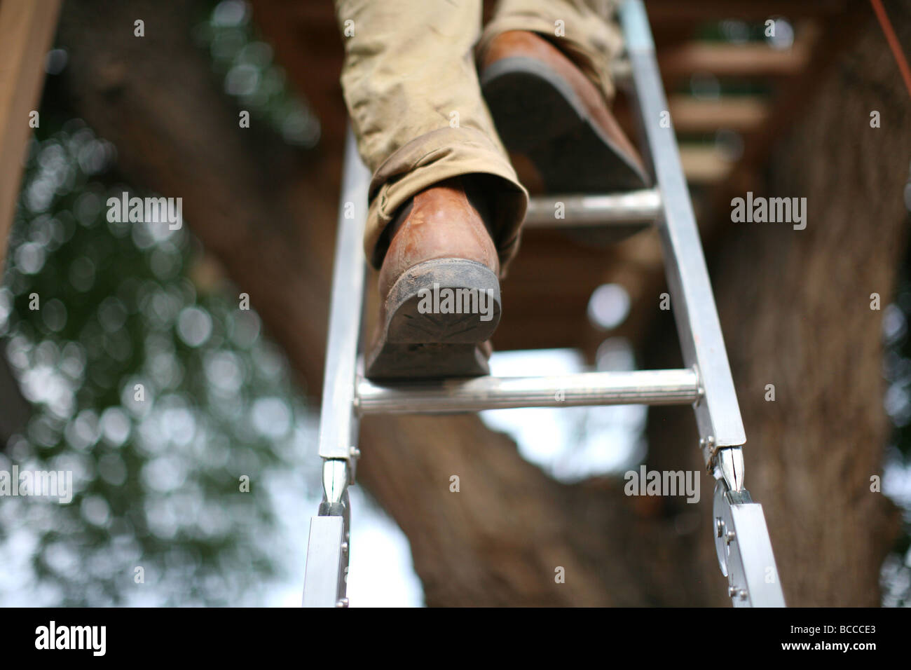 Boy climbing steps ladder hi-res stock photography and images - Alamy