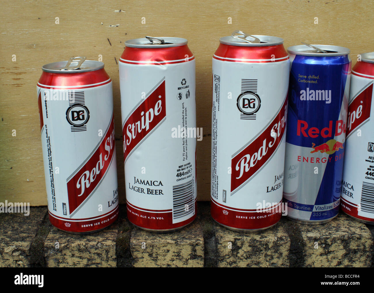 Cans of beer and energy drink at the Notting Hill carnival in London ...