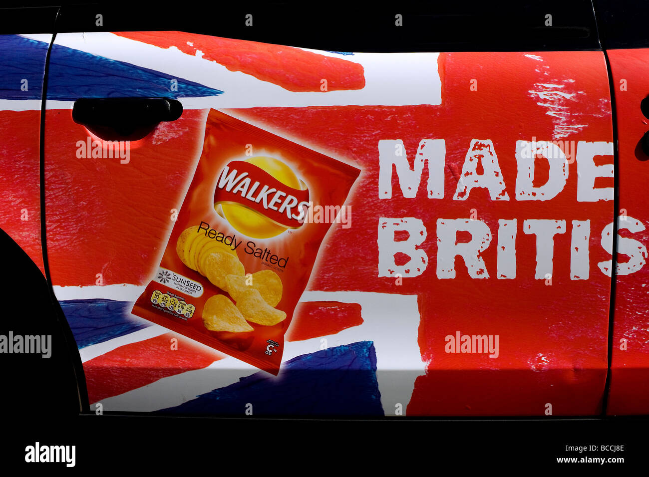 United Kingdom, London, advertising for english crisps on a taxi cab 's ...