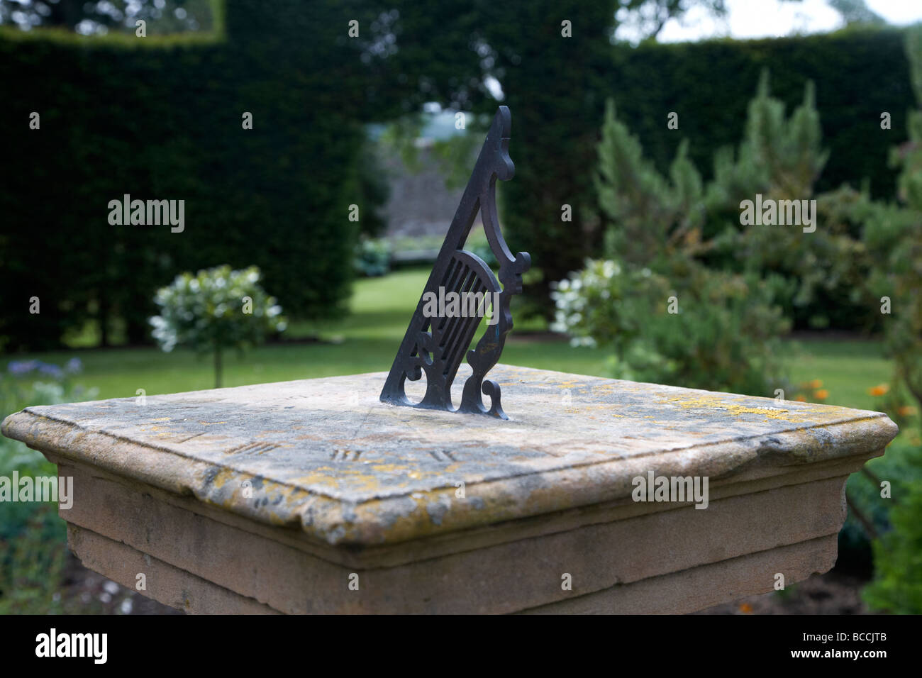 sundial in the walled garden at Glenarm castle county antrim northern ...