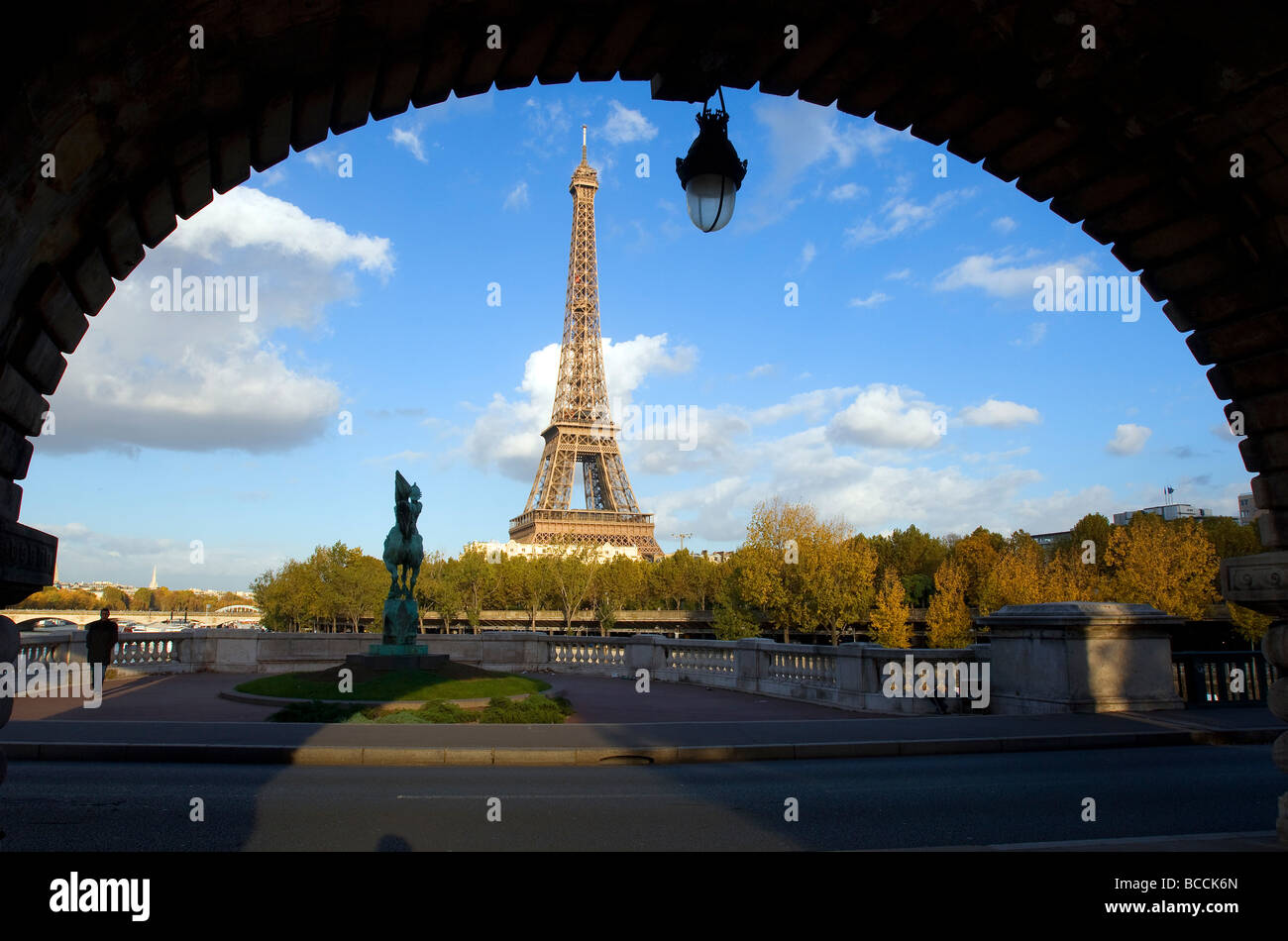 Eiffel tower through bridge architecture hi-res stock photography and ...
