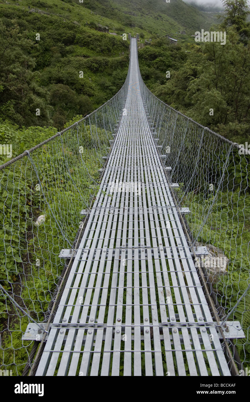 Bridge in Langtang Trek, Nepal Stock Photo - Alamy