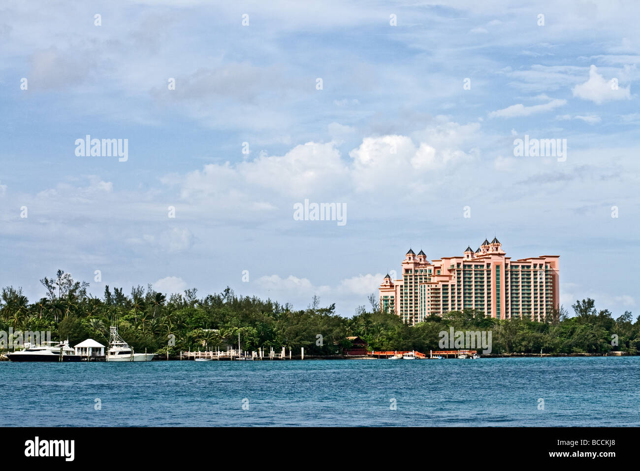 View of the Atlantis resort on Paradise island in Nassau, Bahamas Stock ...