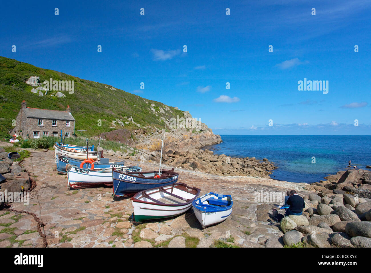 Penberth harbour harbor inlet fishing village Lands End Peninsula West ...