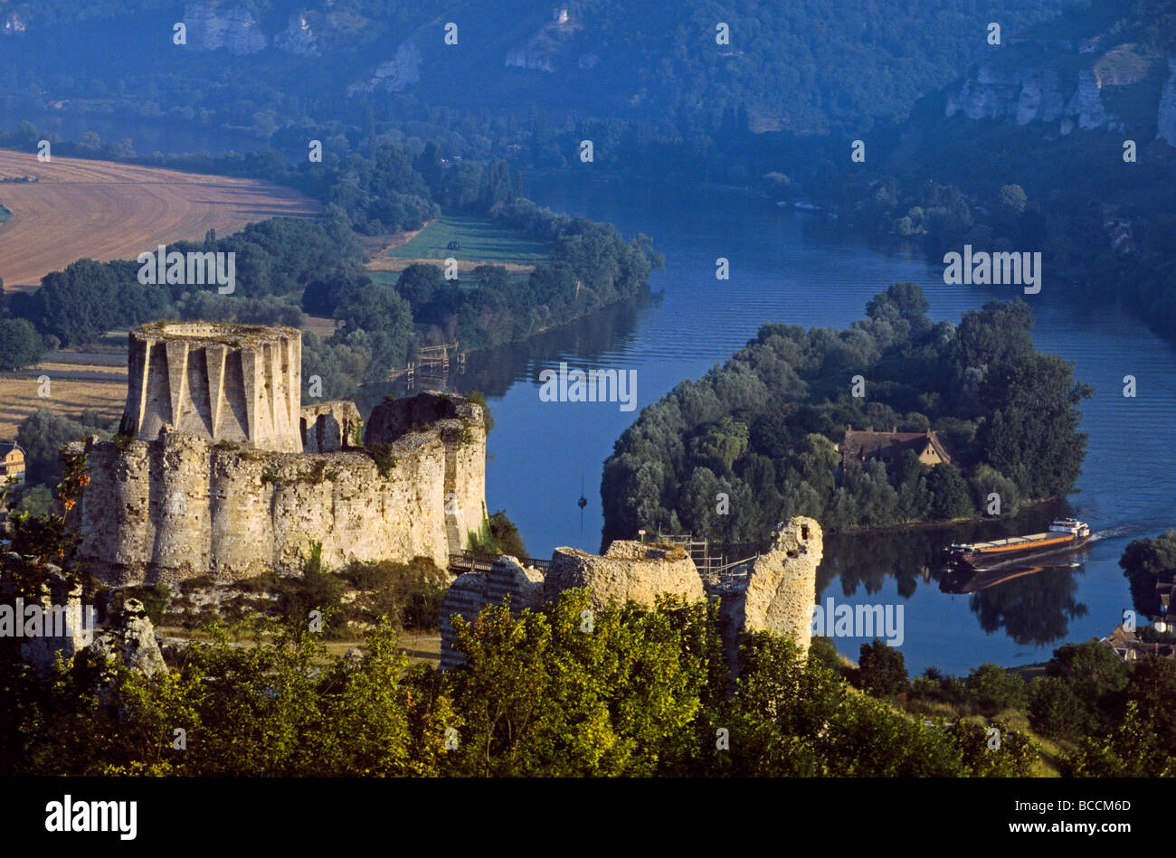 France, Eure, Les Andelys, Gaillard castle and Seine river Stock Photo - Alamy