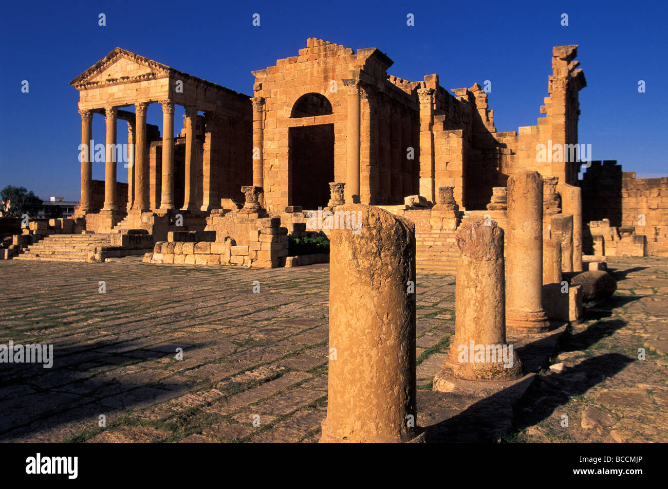 Tunisia, Sbeitla (Sufetula), Roman ruins, Minerve, Jupiter and Junon ...