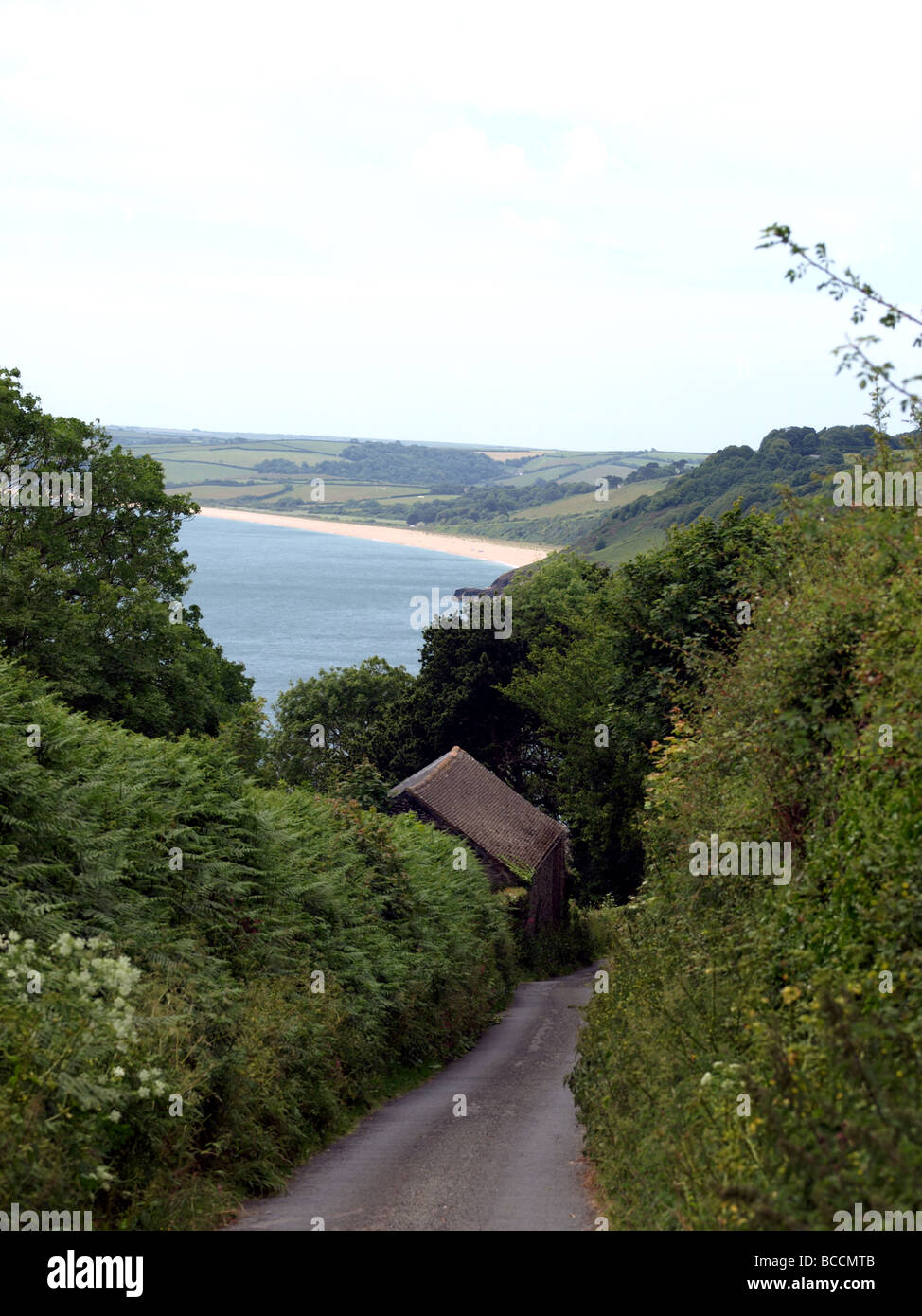 The coast path from Stoke Fleming looking towards Blackpool Sands,South ...