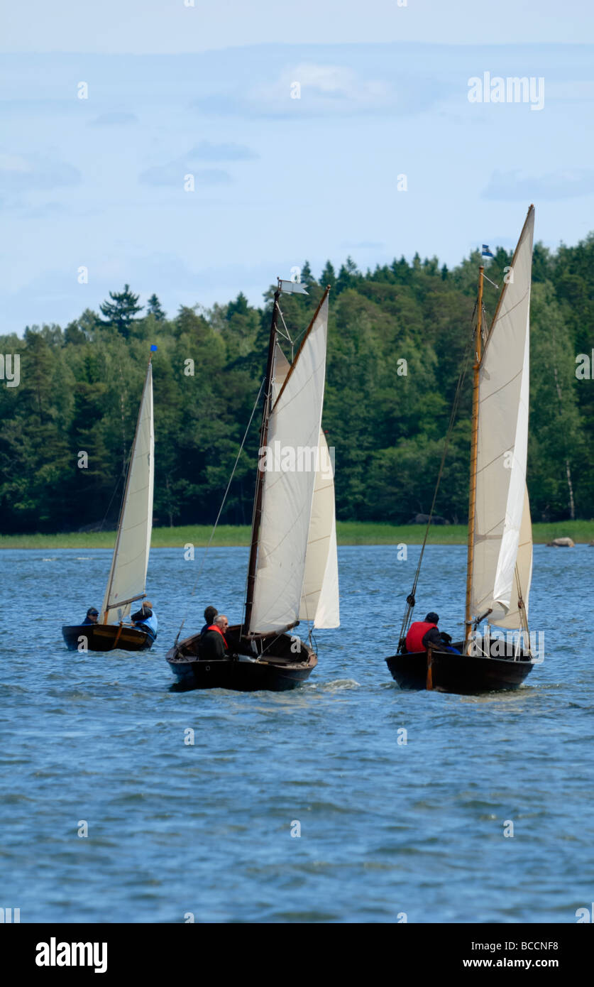 A small ship race, a traditional wooden sailing boats race in the ...