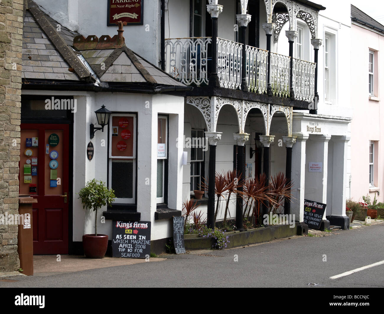 The unusual facade of the "Kings Arms" at Strete,Dartmouth,Devon Stock ...