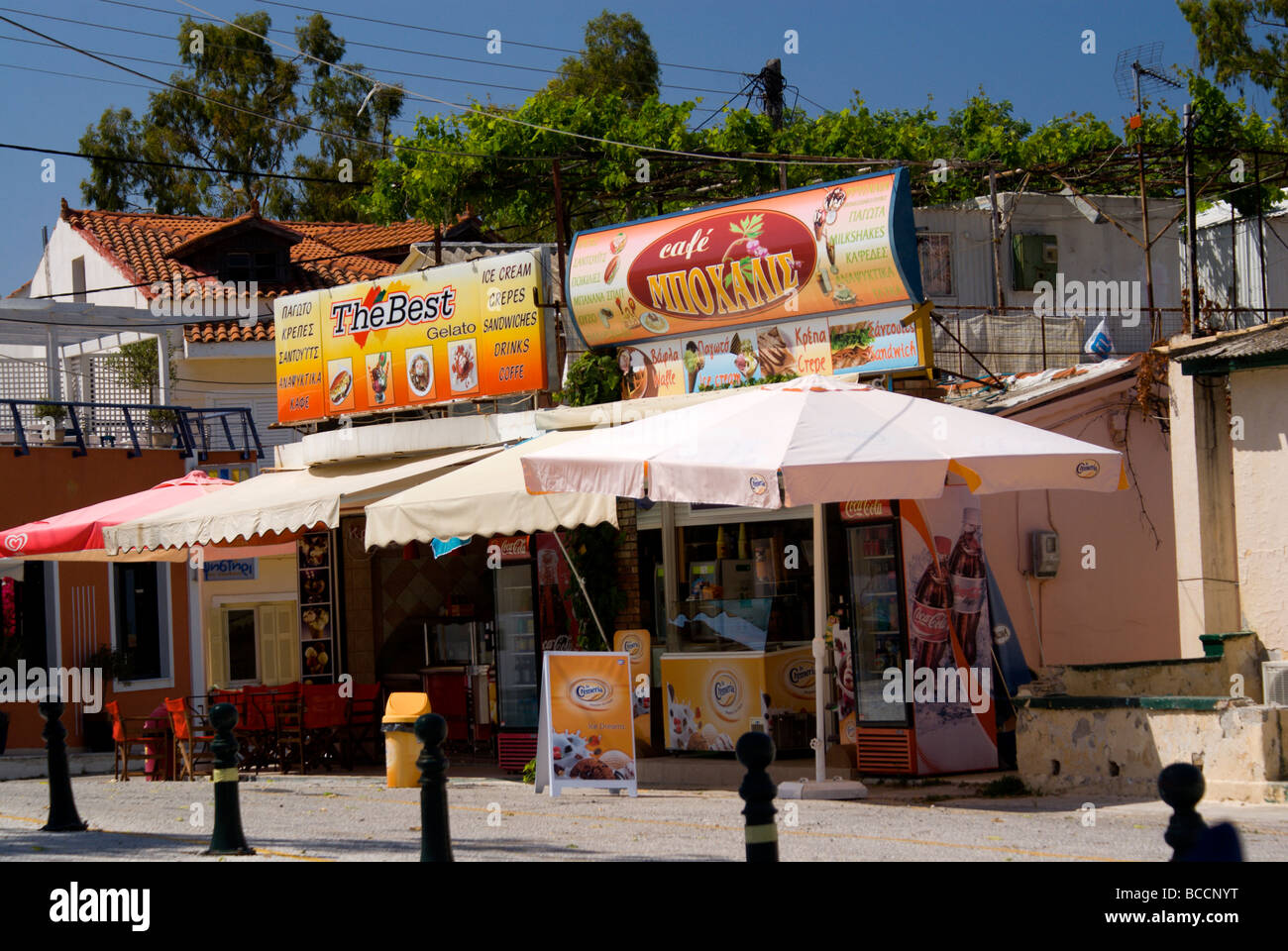 cafe taverna on bohali hill above zakynthos town zante greece Stock ...