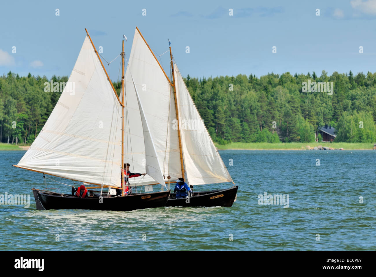 A small ship race, a traditional wooden sailing boats race in the ...