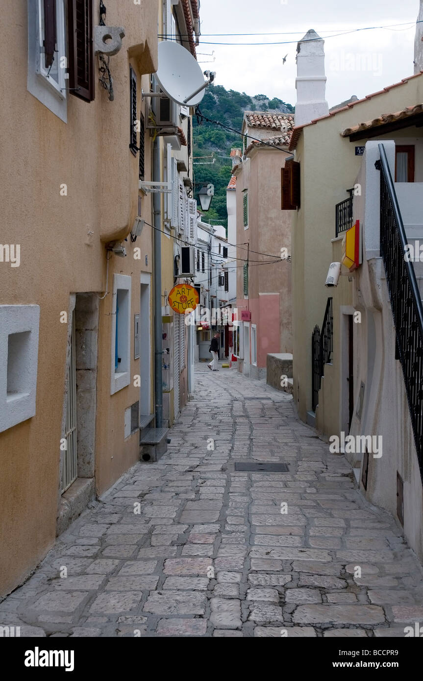 a view of the historical center of Baska Stock Photo - Alamy