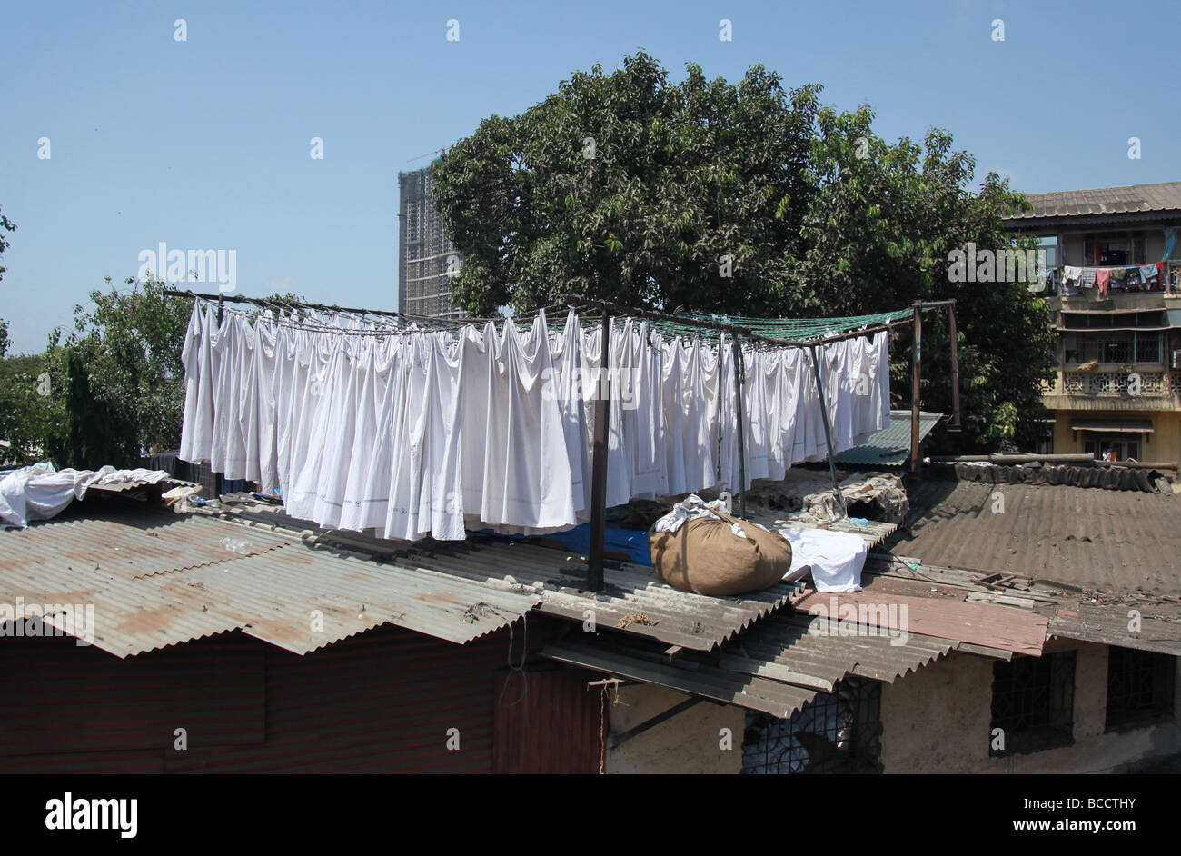 Dhobi Ghat open air laundry, Mumbai, India Stock Photo - Alamy