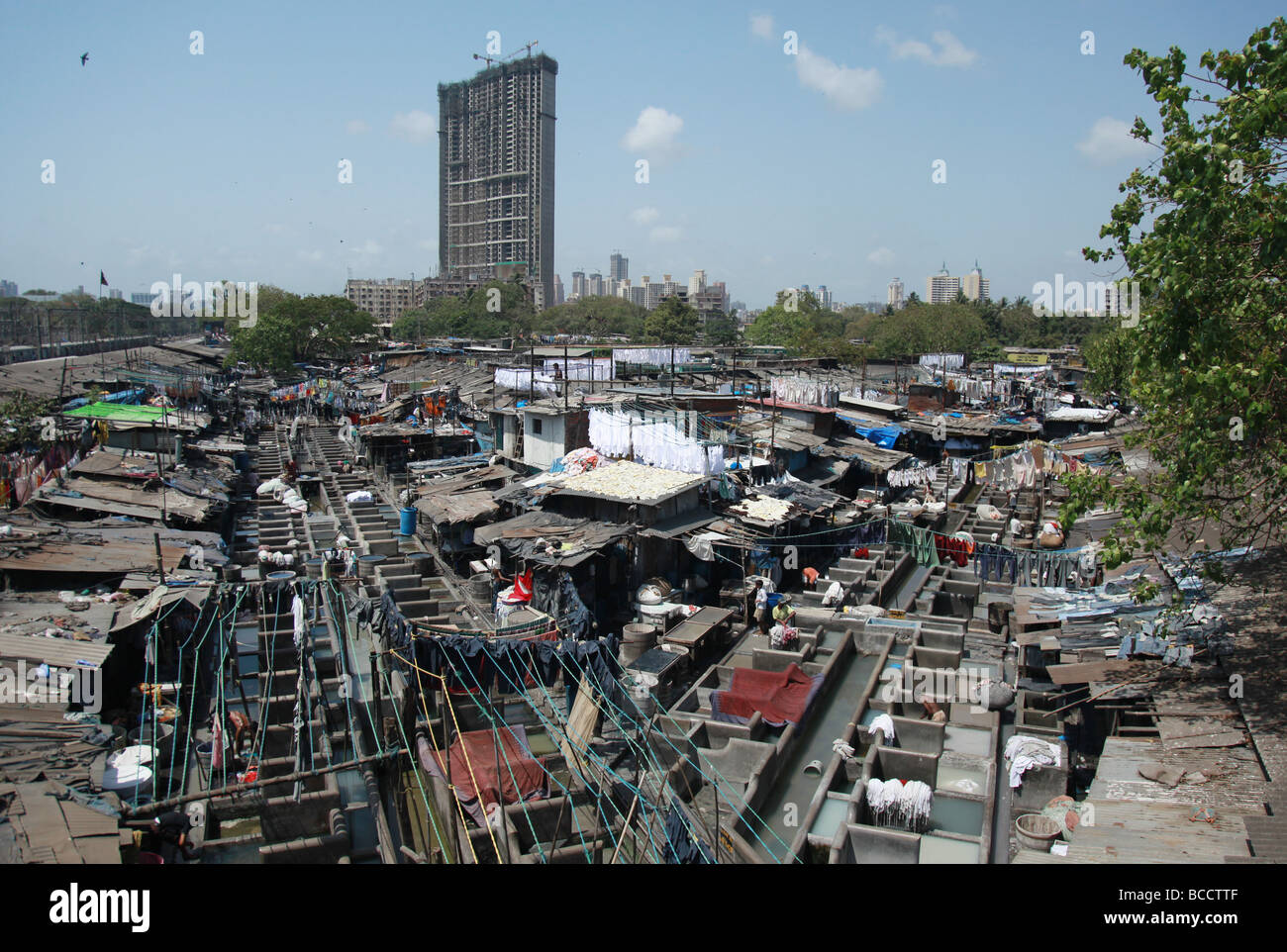 Dhobi Ghat open air laundry, Mumbai, India Stock Photo - Alamy